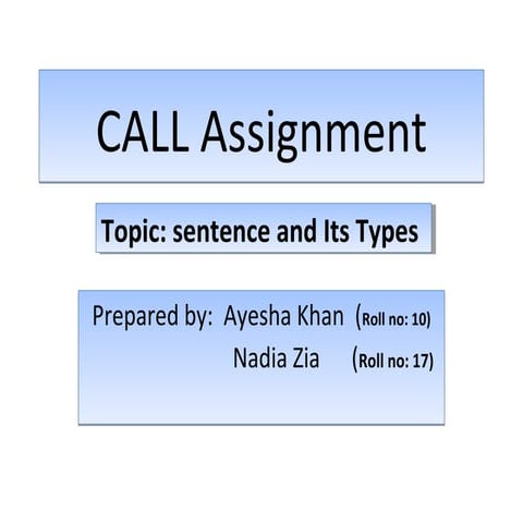 CALL ASSIGNMENT | PPT