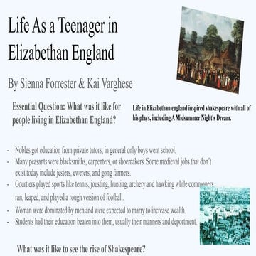 Life as a Teenager (Elizabethan England) | PDF