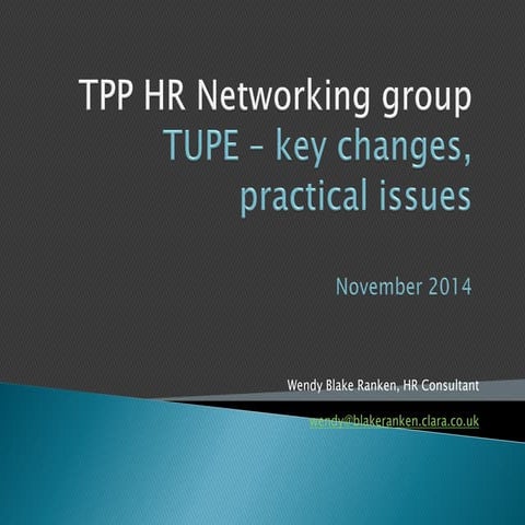 TUPE - key changes, practical issues | PDF