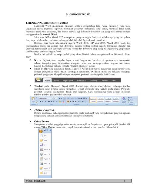 fitur - fitu dan konten microsoft office word | PPT