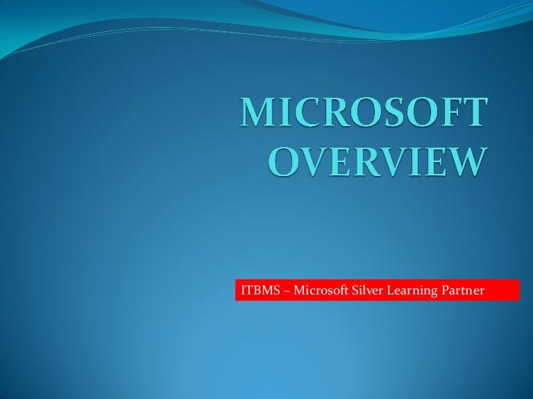 Microsoft Training Overview
