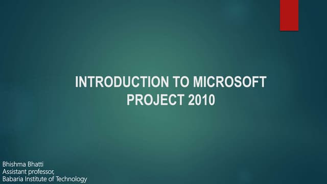Microsoft project training manual | PDF