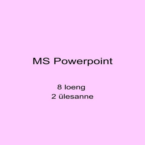 Ms Powerpoint | PPT