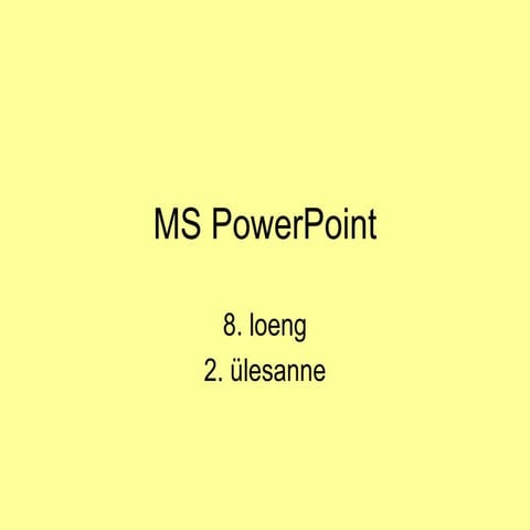 Ms Power Point | PPT