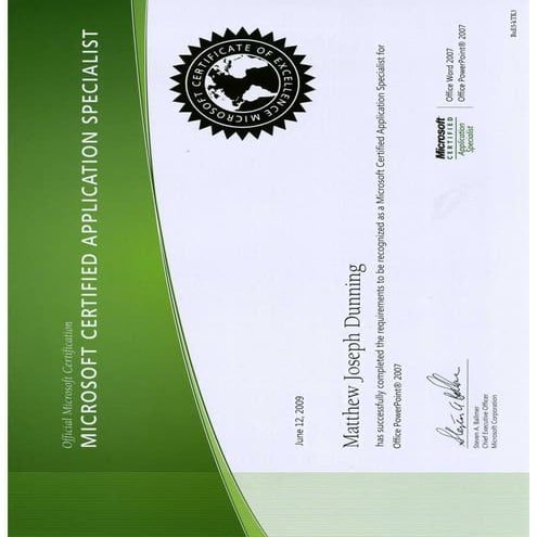 Ms powerpoint certificate_Dunning | PDF