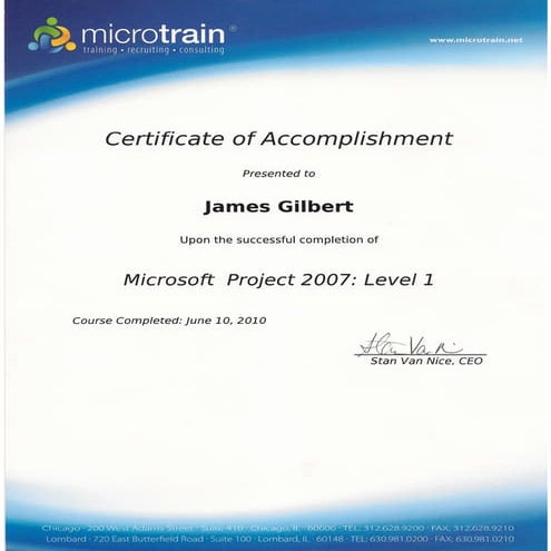 MS Project Proficiency | PDF