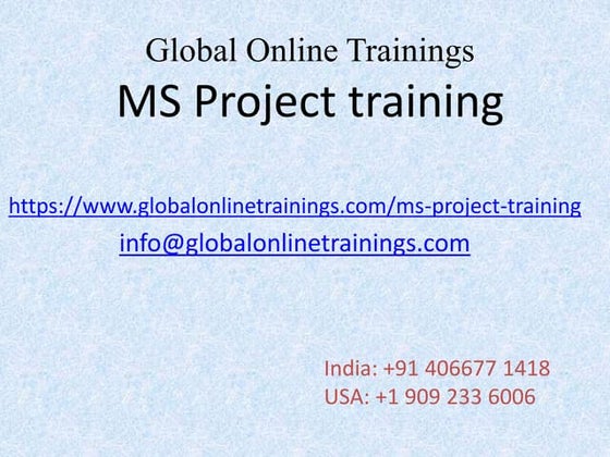 Microsoft project training manual | PDF