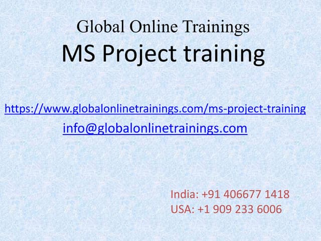 Microsoft project training manual | PDF