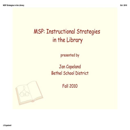Msp Strategies In The Library Ppt