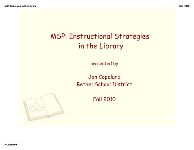 Msp Strategies In The Library Ppt