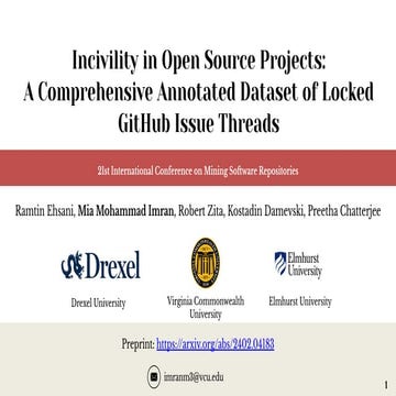 Incivility In Open Source Projects A Comprehensive Annotated Dataset Of Locked Github Issue