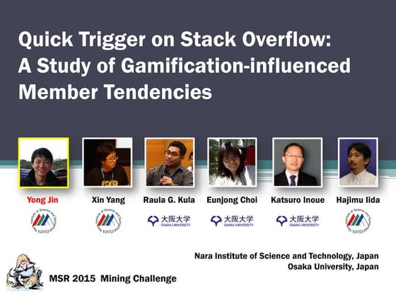 MSR 2016 data showcase - Mining Code Review Repositories | PPT