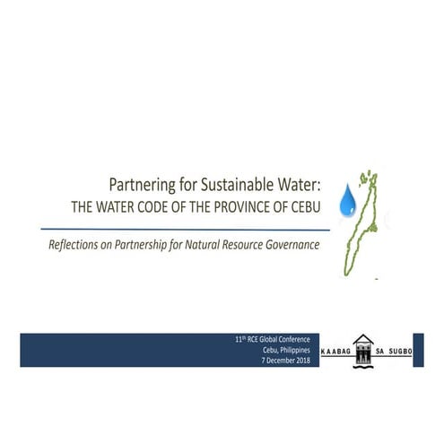 Partnering for Sustainable Water: The Water Code of the Province of ...