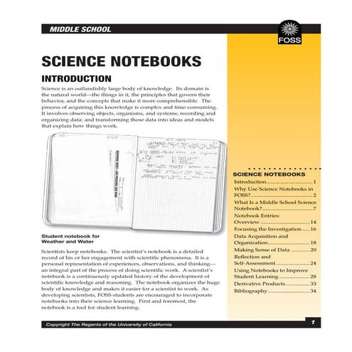 Ms science notebook_folio | PDF