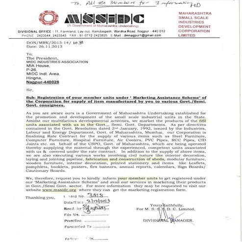Mssidc letter | PDF