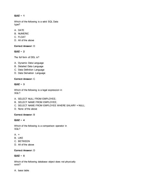 WORKSHEET SQL SOLVED FOR CLASS XII FINAL | PDF