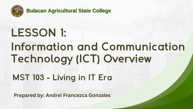 a brief introduction of ict and its components | PPTX