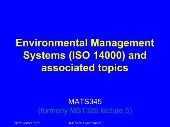 Environmental Management System | PPTX | Environmental Services ...