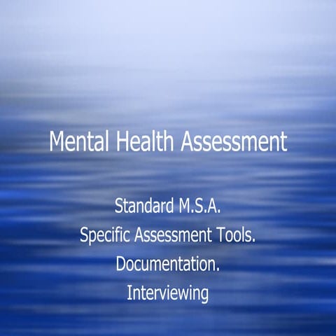 Mental Health Assessment | PPT