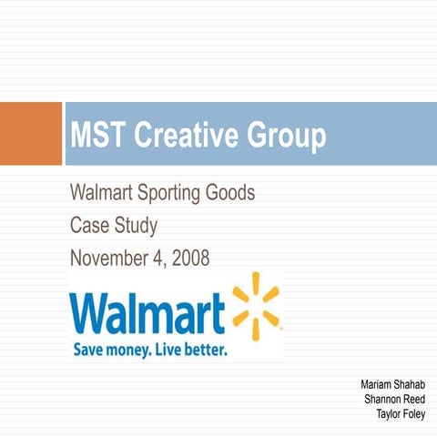 Walmart Sporting Goods Case Study | PPTX