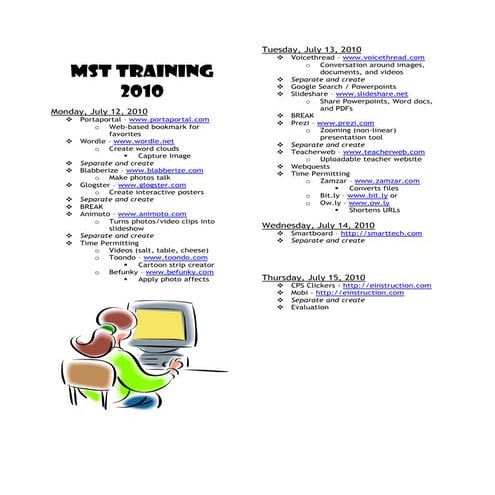 Mst training 2010 agenda | PDF