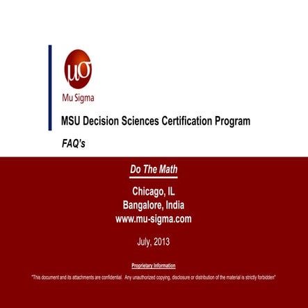 MSU certification faqs | PDF