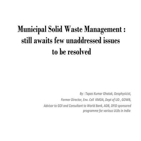 Overview of Municipal Waste Management in the City final | PPTX