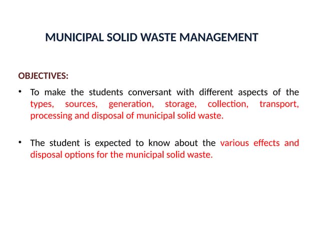 Solid waste management | PPTX