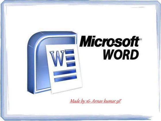 MS Word introduction document for beginners. | PPT