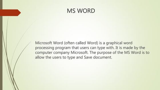 Microsoft word for beginners | PPTX | Desktop Publishing | Computer Software and Applications