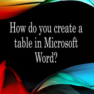 MS Word - Table (Task 1 - Office Supplies).pptx | Desktop Publishing ...