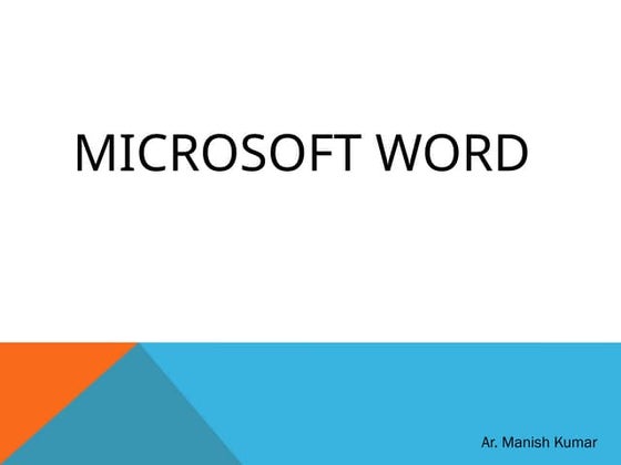 MS Word introduction document for beginners. | PPTX | Desktop Publishing | Computer Software and ...