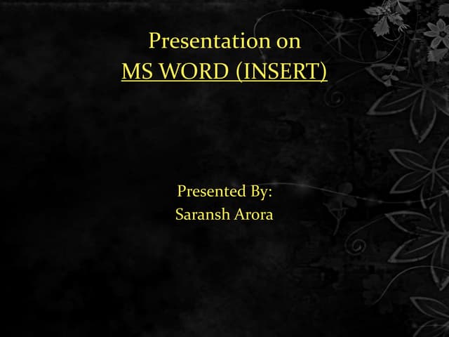 Presentation on msword page layout | PPTX