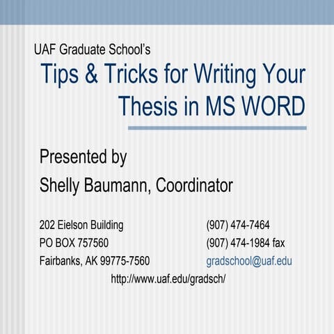 Thesis formatting tips | PPTX