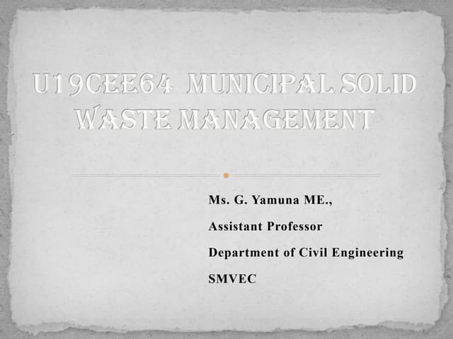 Report on solid waste management | DOCX