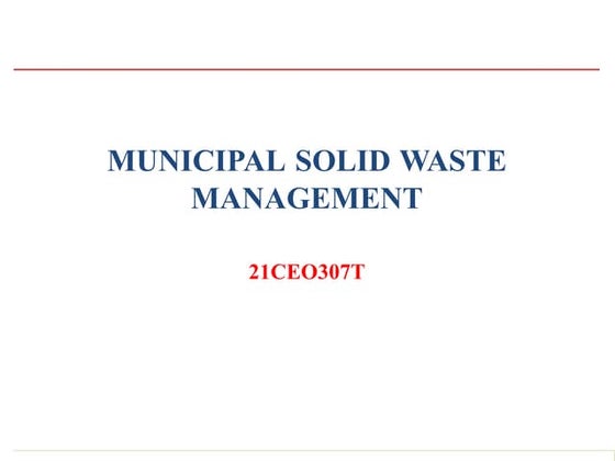 Waste management ppt | PPTX | Environmental Services Industry | Industries