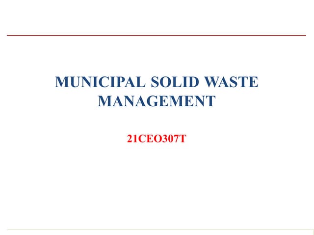 Waste management ppt | PPTX | Environmental Services Industry | Industries