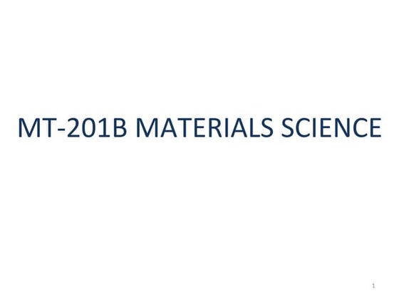 Mme 323 materials science week 4 - structure of crystalline solids | PPTX
