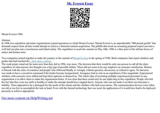 Research Paper On Mount Everest | PDF