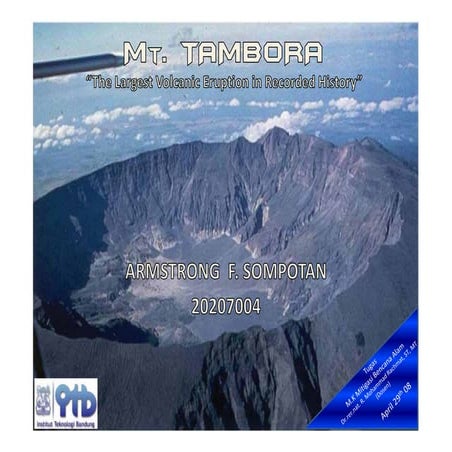 Mt. TAMBORA " The Largest Volcanic Eruption in Recorded History " | PDF