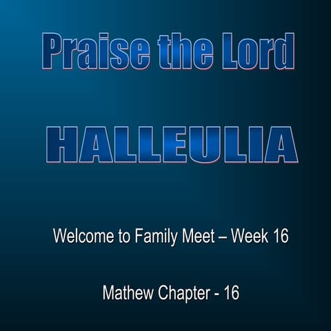 Matthew 16 chapter overview for a short bible study | PPT ...