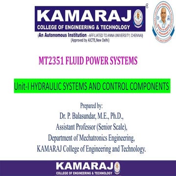 Hydraulic Systems and Control Components | PPT