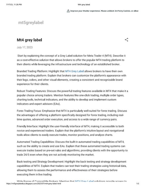 Mt5 grey label | PDF
