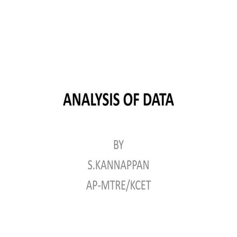 MT6702 Unit 4 Analysis of Data | PPT