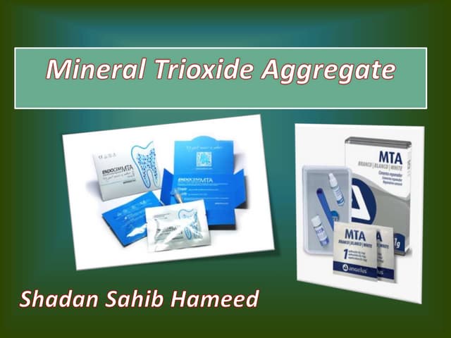 MTA | PDF | Dental Health | Diseases and Conditions