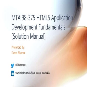 Mta 98 375 application development fundamentals [solution manual] | PPT