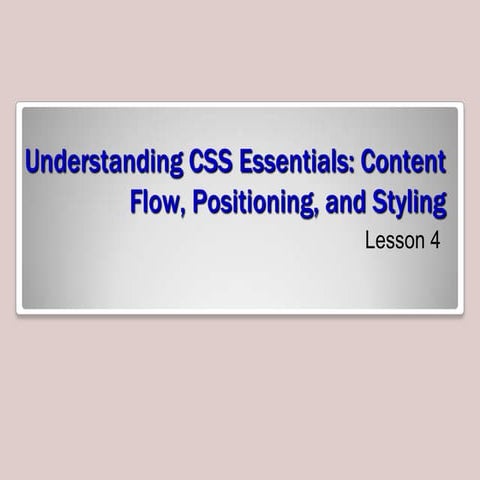 Mta Css Flow Positioning And Styling Ppt