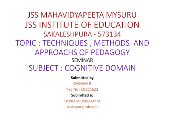 Cognitive Domain(Bloom Taxonomy) In Curriculum Development | PPT