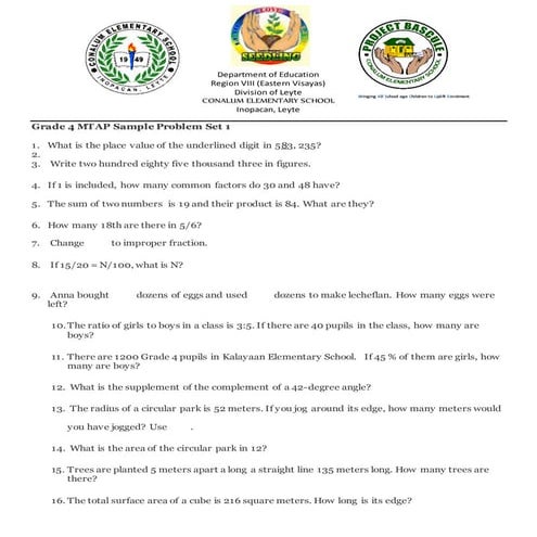 Mtap 4 problem set #4 | DOCX