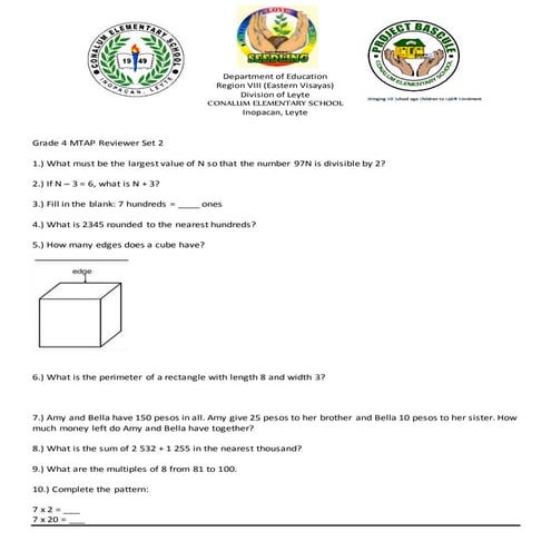 Mtap 4 problem set #2 | DOCX